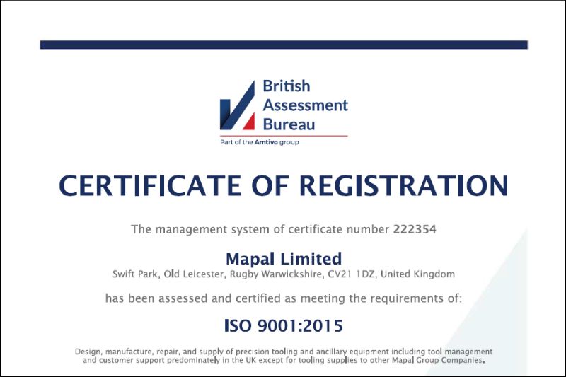 Certificates | MAPAL